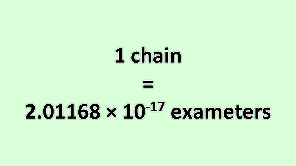 Convert Chain to Exameter - ExcelNotes