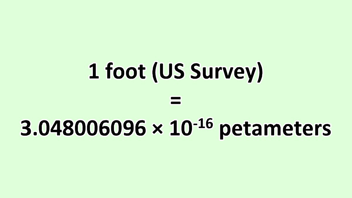 Convert Foot (US) to Petameter - ExcelNotes