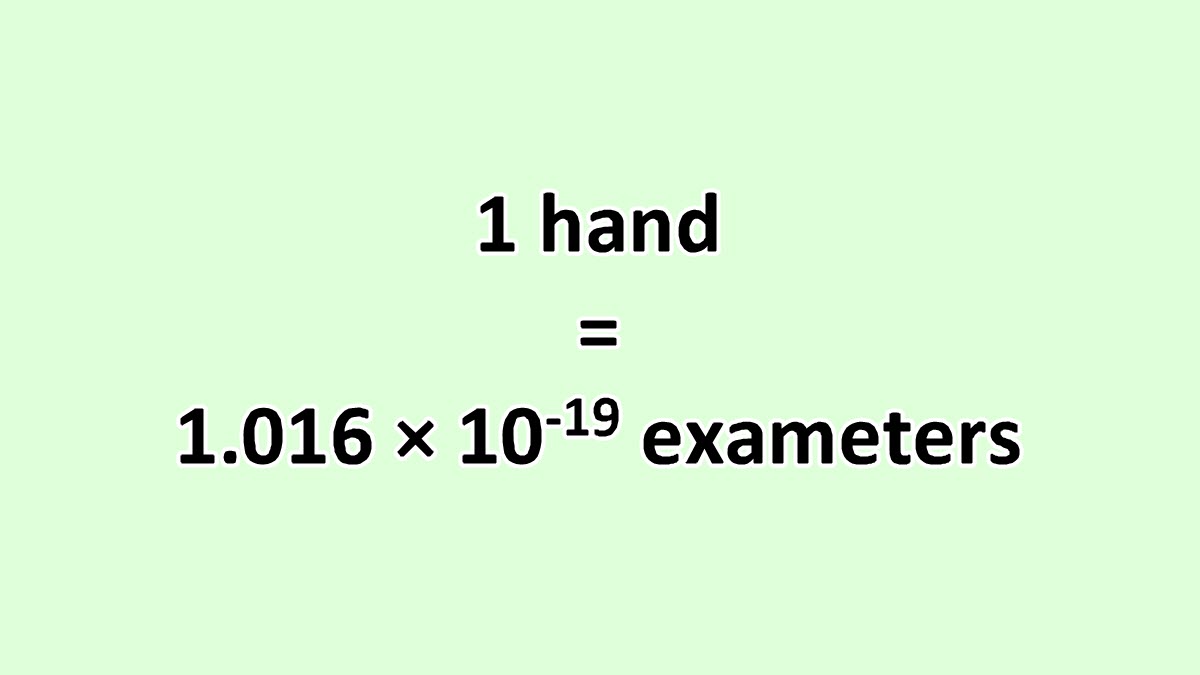 Convert Hand to Exameter - ExcelNotes