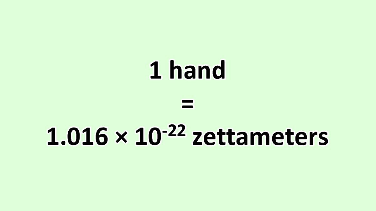 Convert Hand to Zettameter - ExcelNotes