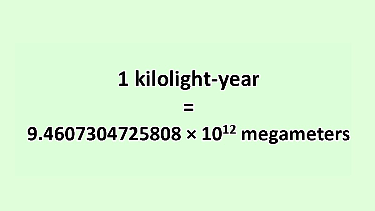 Convert Kilolight-year to Megameter - ExcelNotes