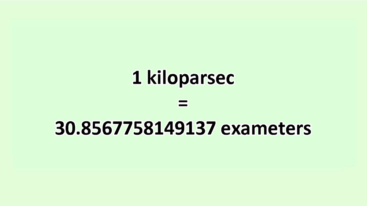 Convert Kiloparsec to Exameter - ExcelNotes