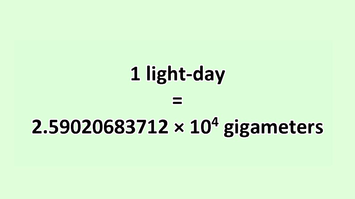 Convert Light-day to Gigameter - ExcelNotes