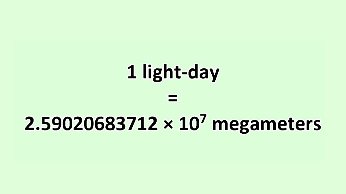 Convert Light-day to Megameter - ExcelNotes