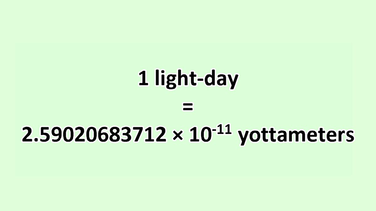 Convert Light-day to Yottameter - ExcelNotes