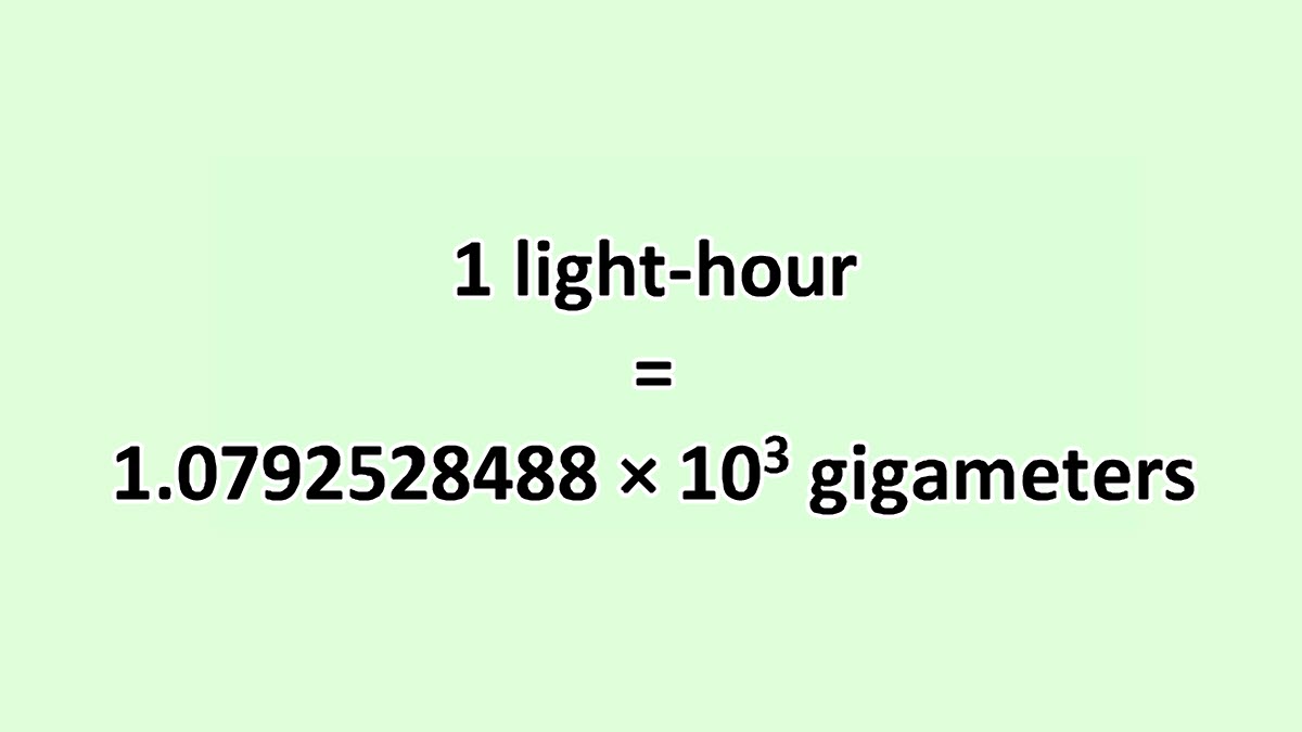 Convert Light-hour to Gigameter - ExcelNotes
