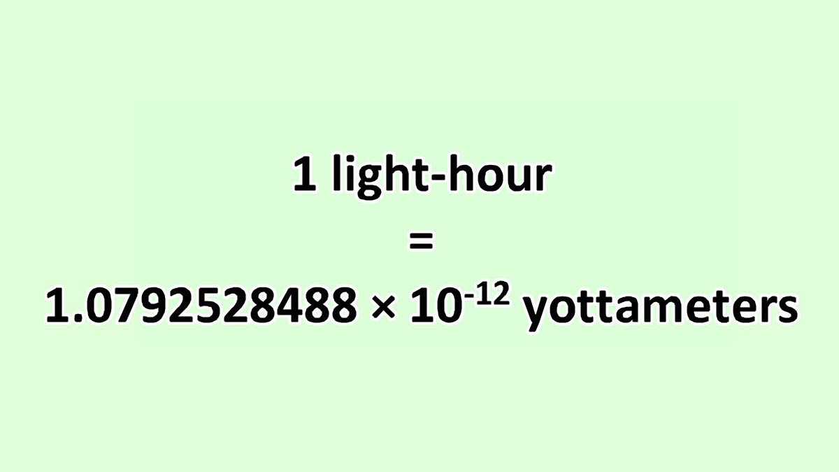 Convert Light-hour to Yottameter - ExcelNotes