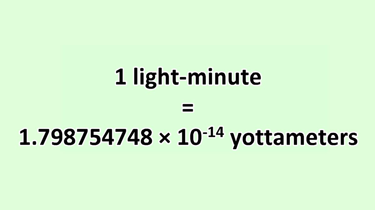 Convert Light-minute to Yottameter - ExcelNotes