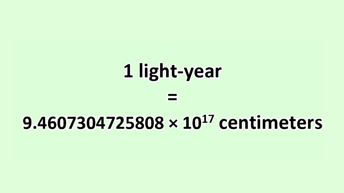 Convert Light-year to Centimeter - ExcelNotes