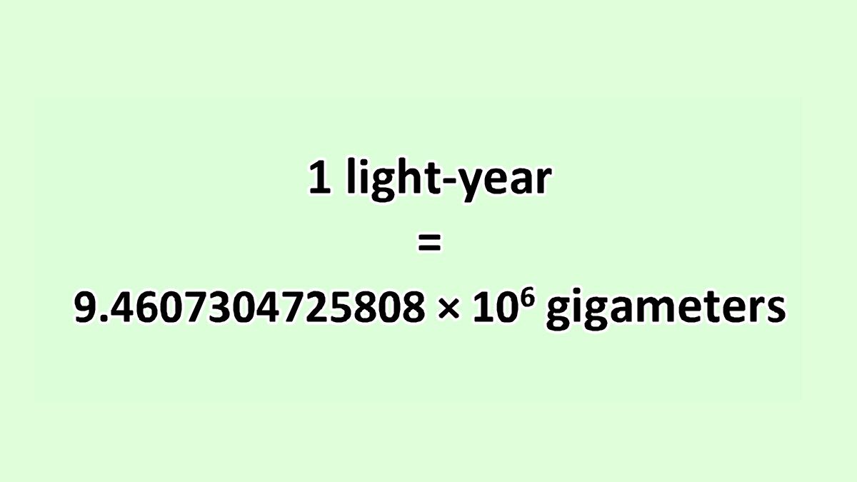 Convert Light-year to Gigameter - ExcelNotes