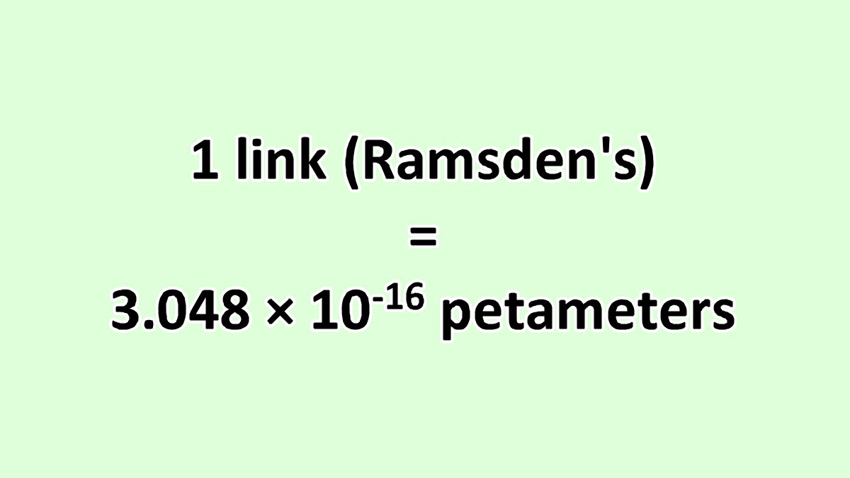 Convert Link (Ramsden's, Engineer's) to Petameter - ExcelNotes