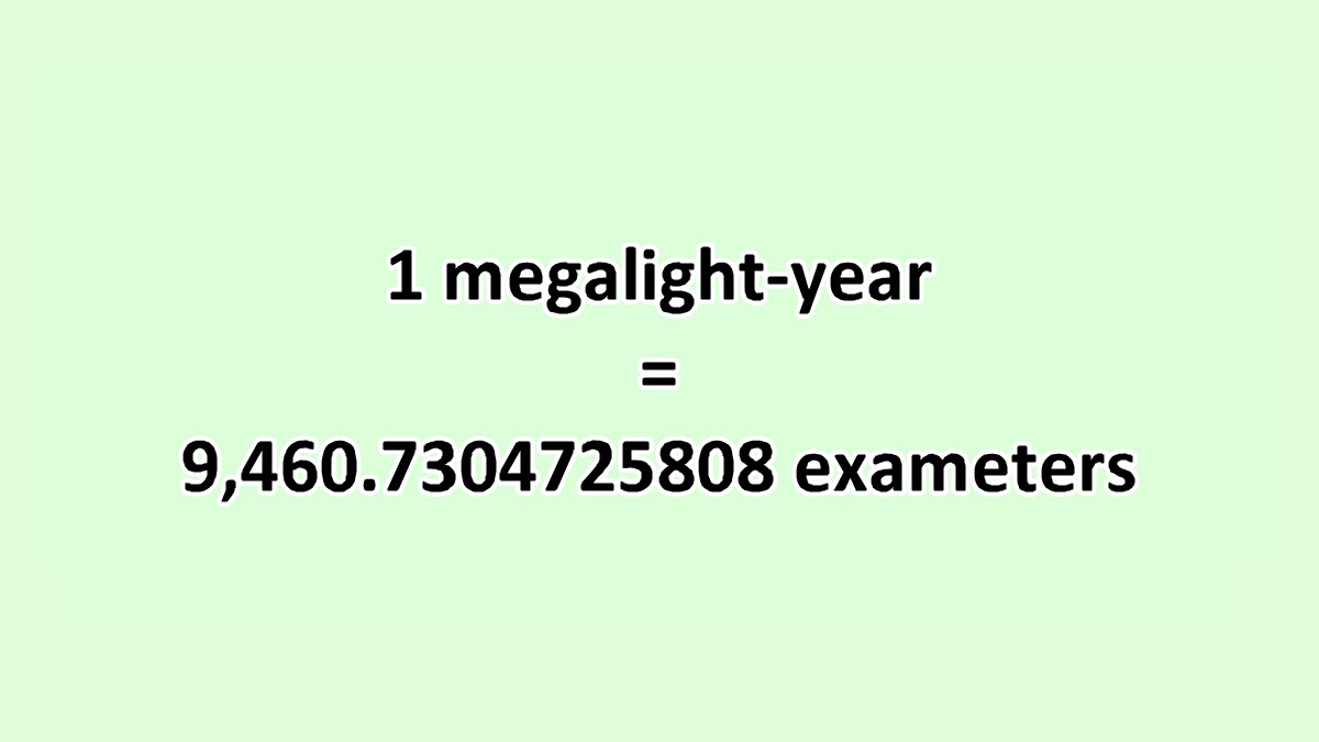 Convert Megalight-year to Exameter - ExcelNotes