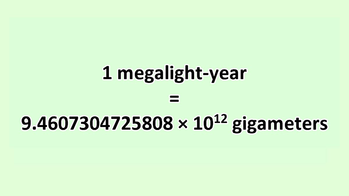 Convert Megalight-year to Gigameter - ExcelNotes