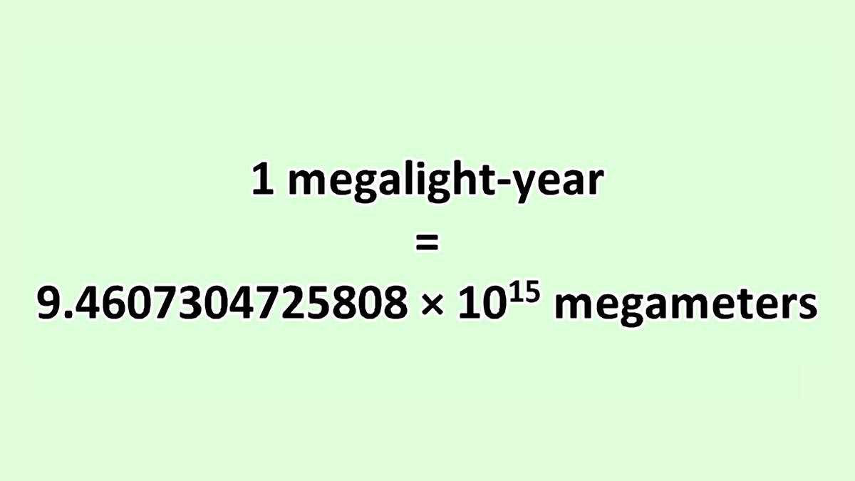 Convert Megalight-year to Megameter - ExcelNotes
