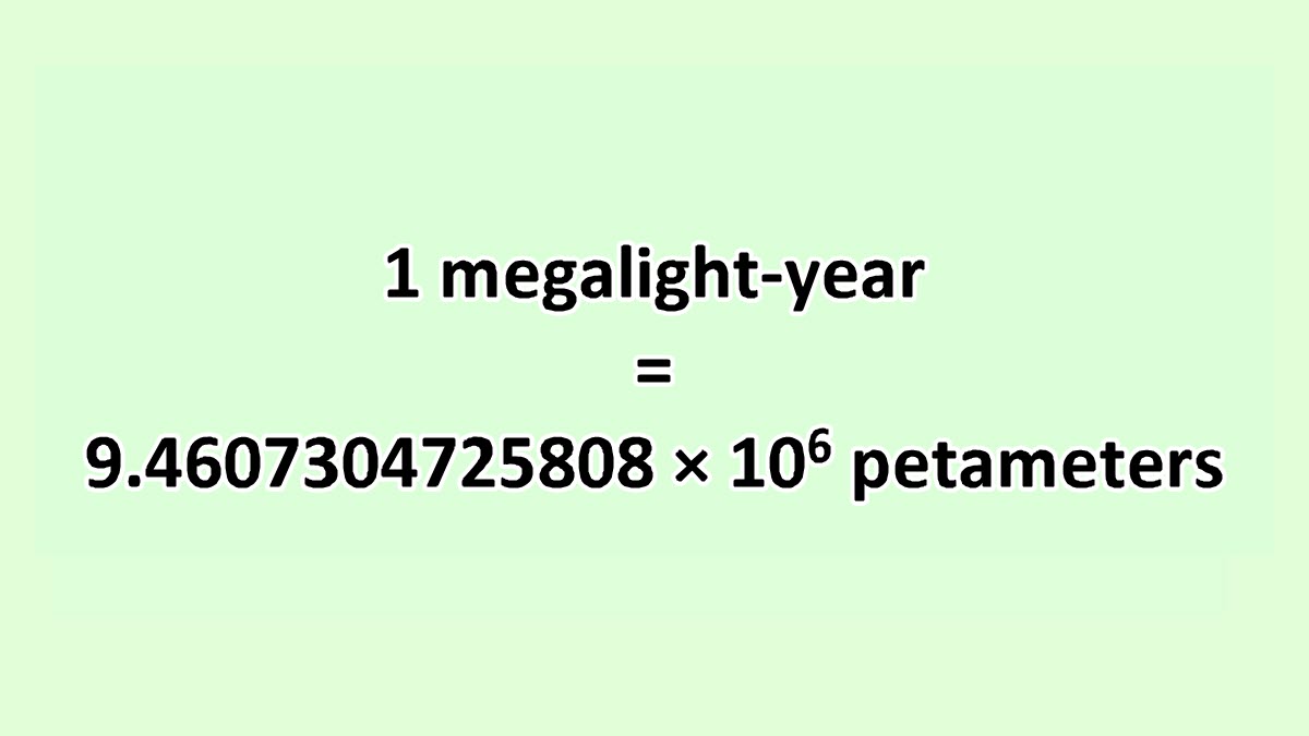 Convert Megalight-year to Petameter - ExcelNotes