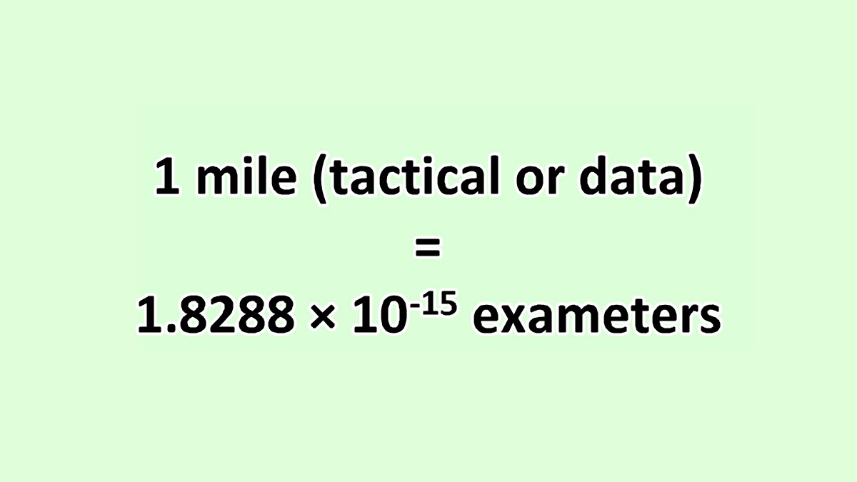 Convert Mile (tactical or data) to Exameter - ExcelNotes