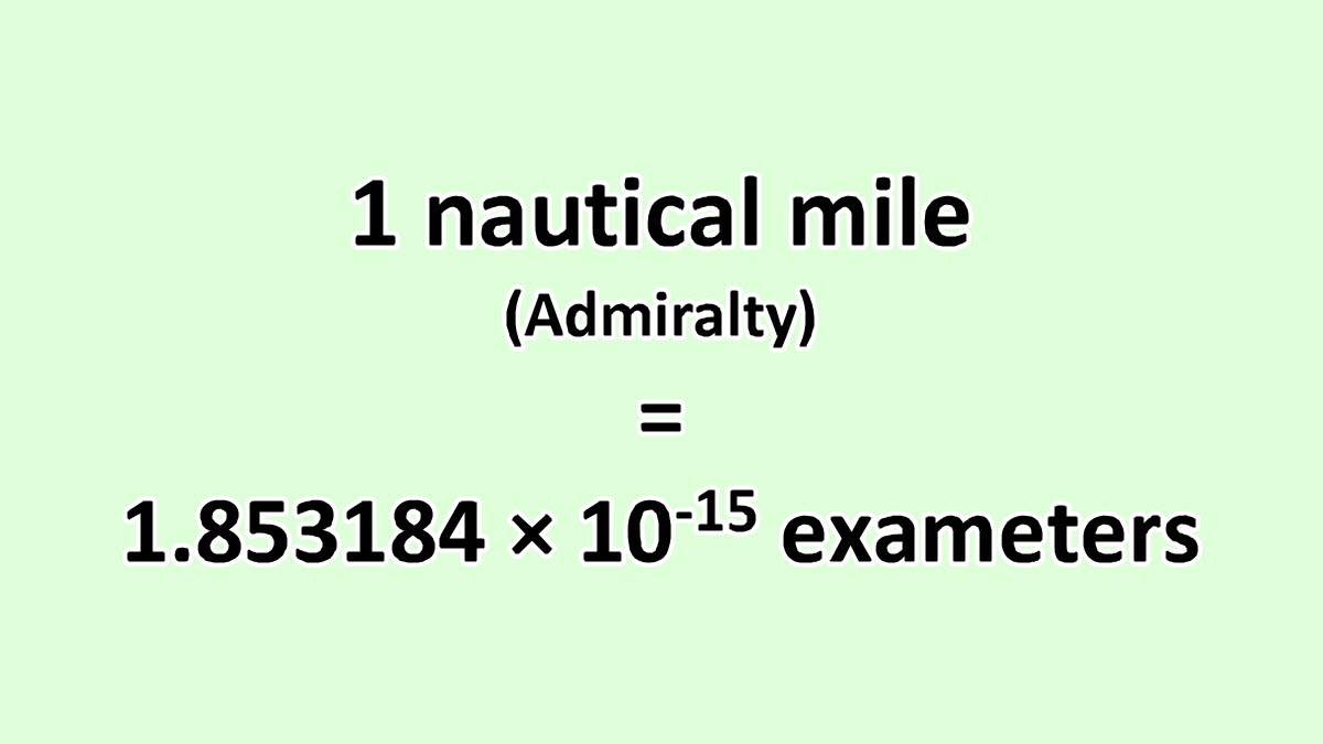 Convert Nautical Mile (Admiralty) to Exameter - ExcelNotes