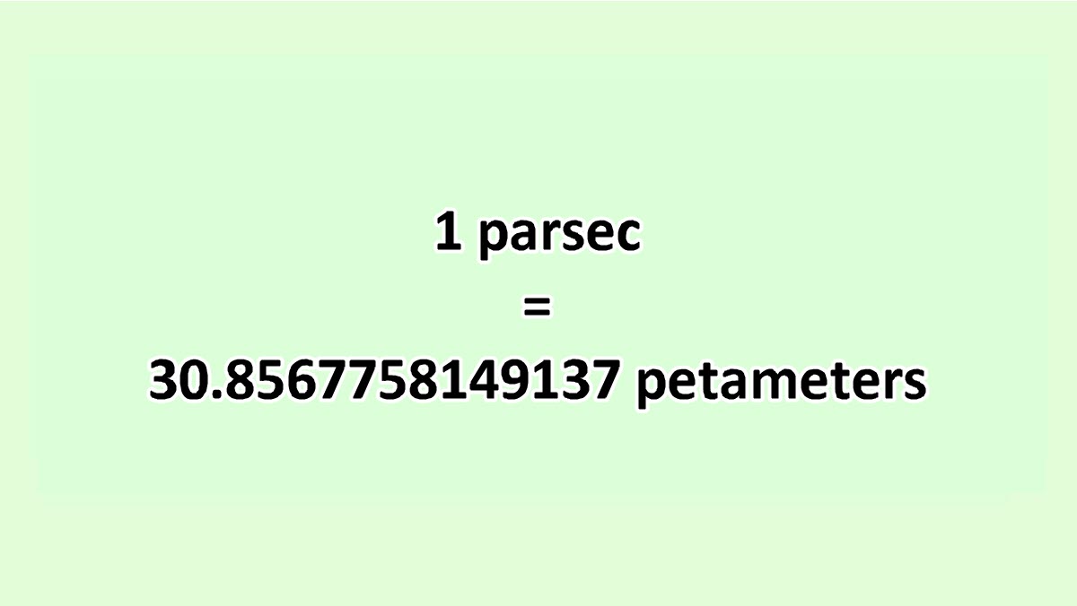 Convert Parsec to Petameter - ExcelNotes