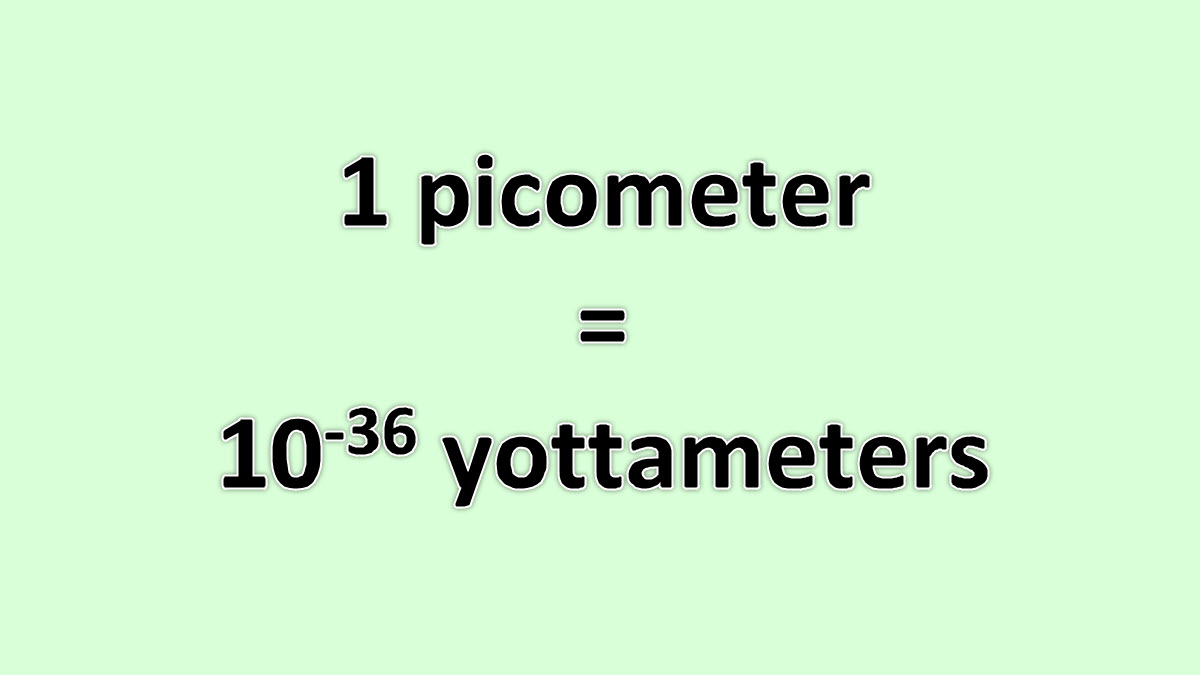 Convert Picometer to Yottameter - ExcelNotes