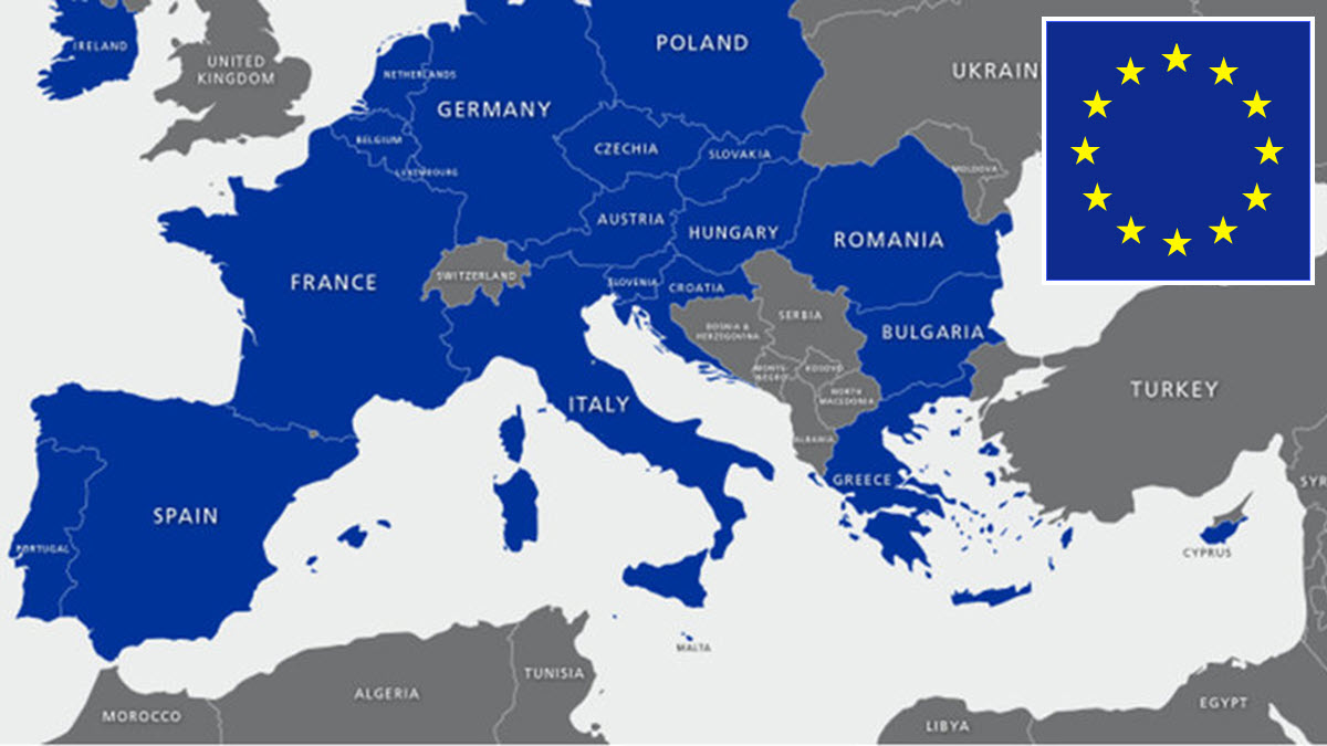 The Area of European Union Countries - ExcelNotes