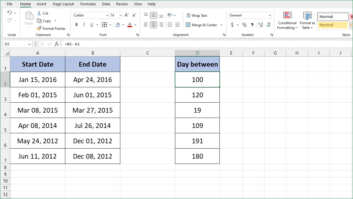 How to Count Ages in Days - ExcelNotes