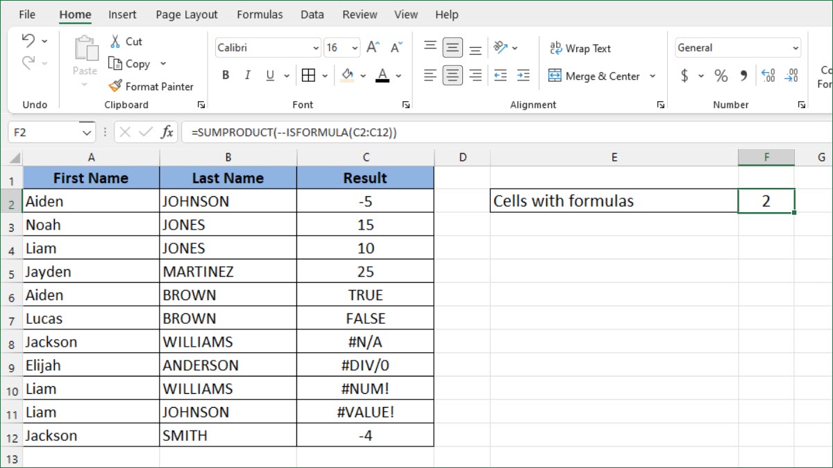 How To Count Cells That Are Formulas ExcelNotes